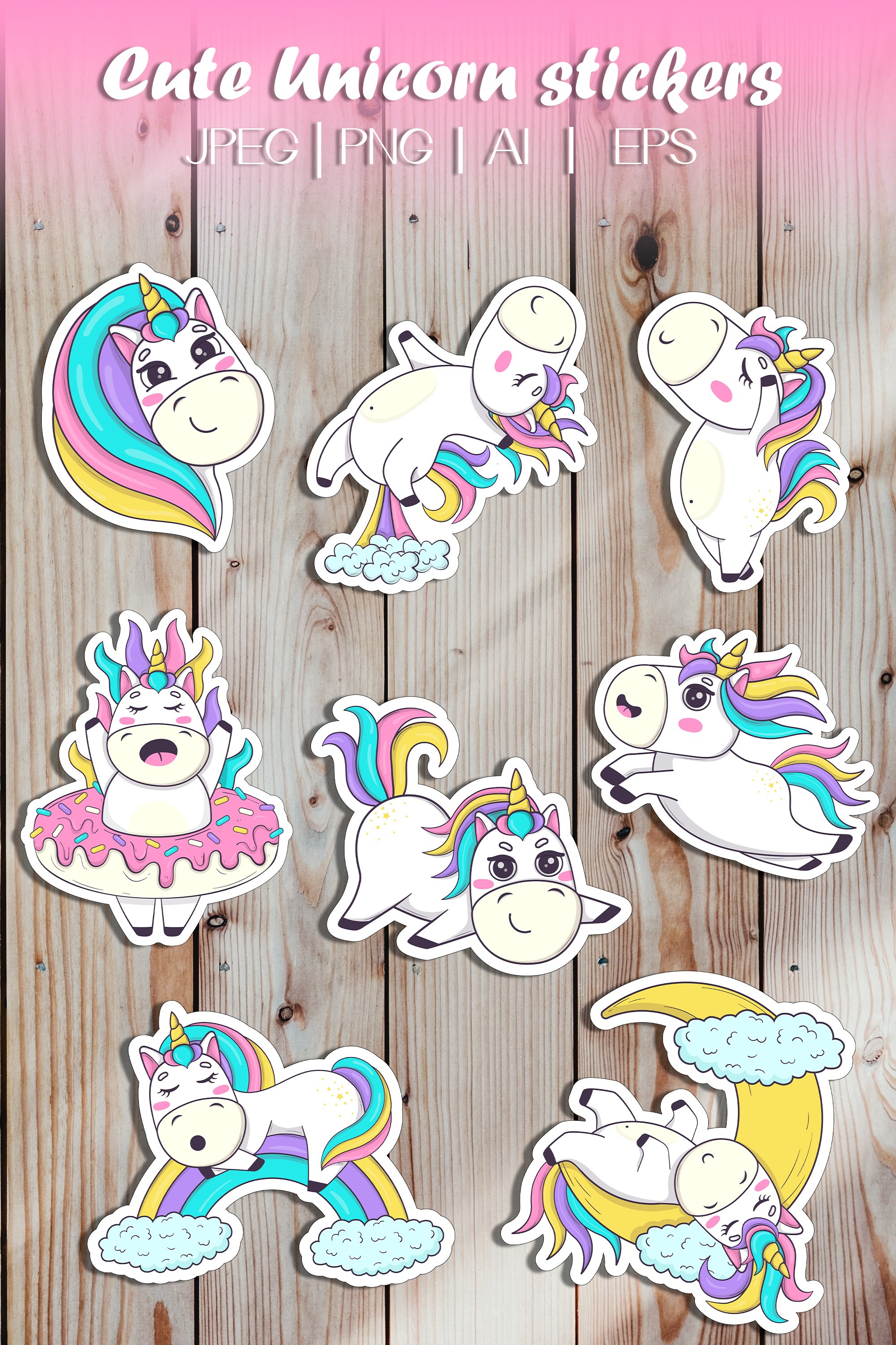 Magical Unicorn Printable Stickers For Kids