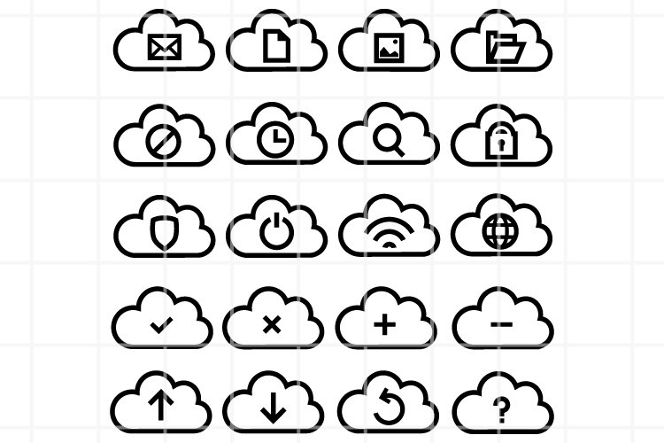 Cloud service icon vector set. data store (1430917)