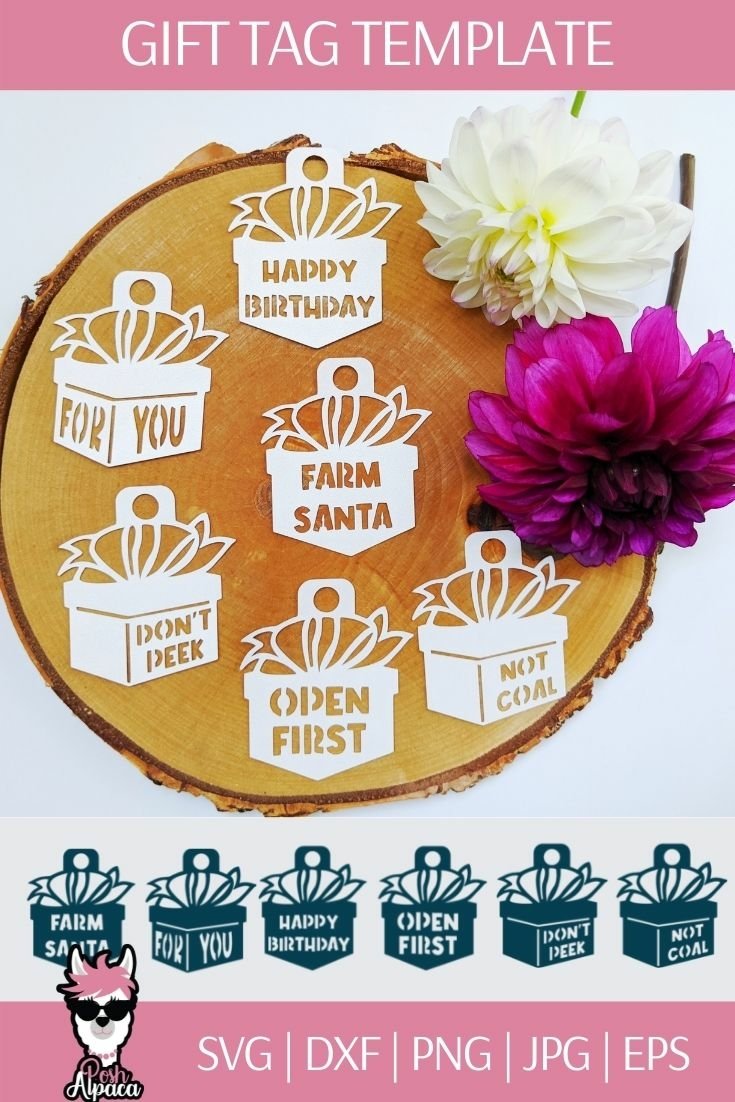 Christmas gift tag SVG bundle, decorative tags svg