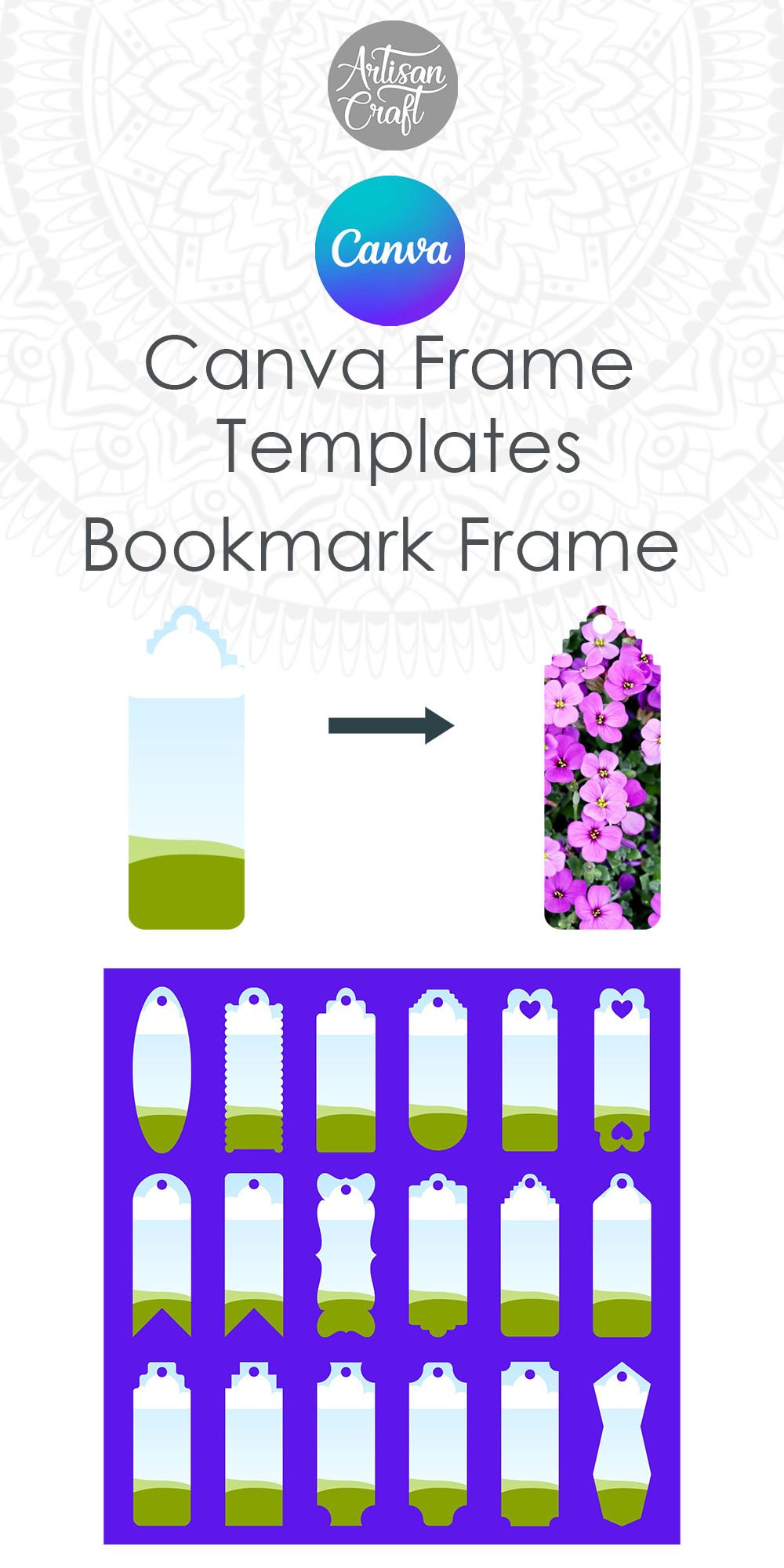Canva bookmark template | Canva bookmark frame