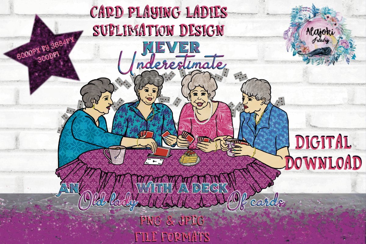 lady card player sublimation design