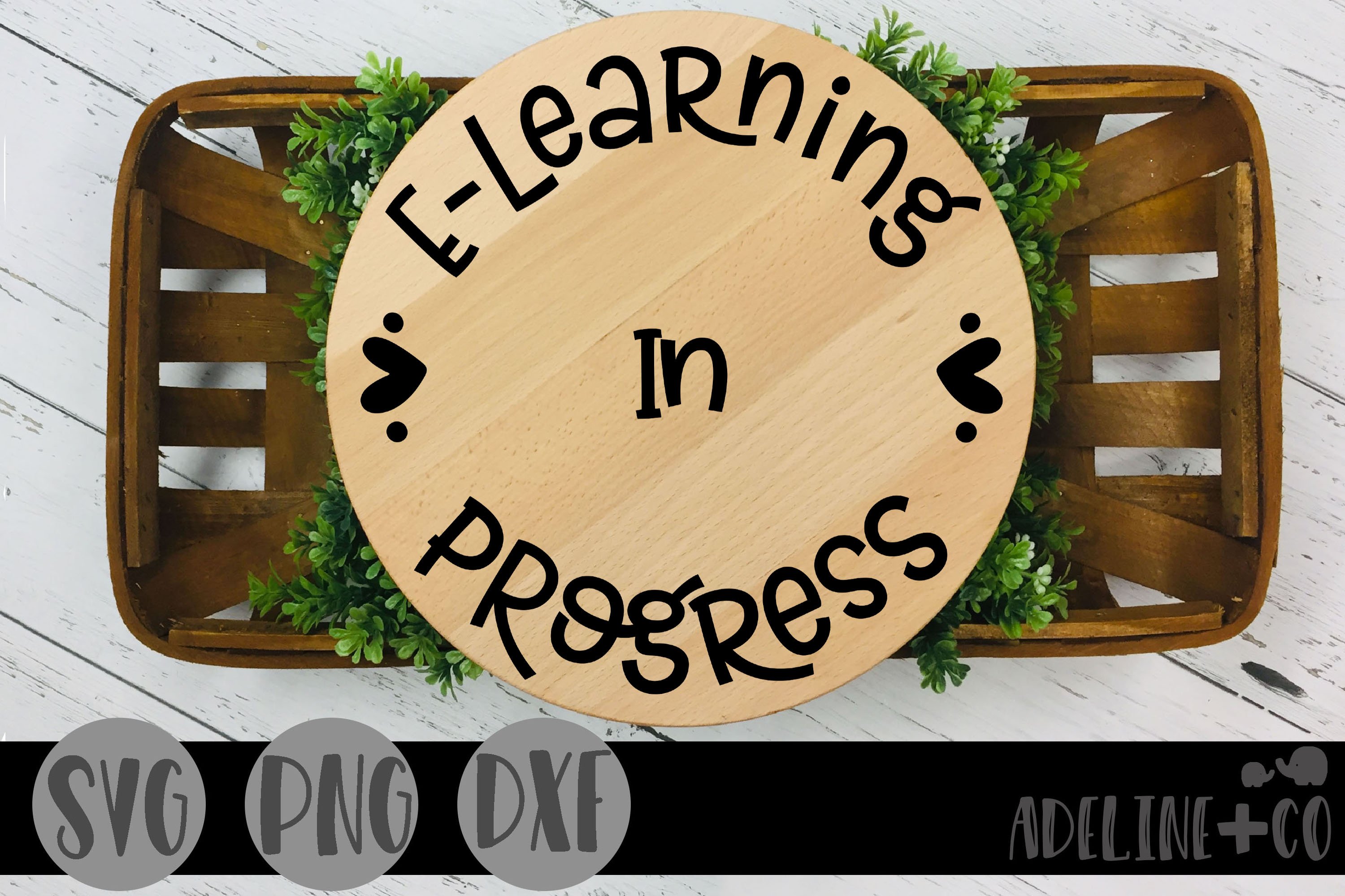E-learning in progress, sign, SVG, PNG, DXF