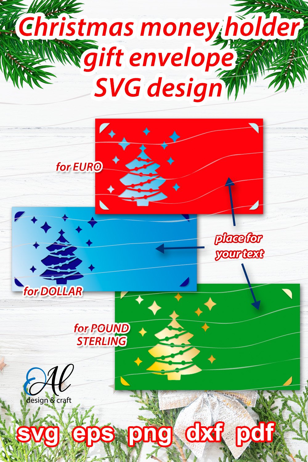 Christmas Money Holder card Svg| Money Envelope Template Svg