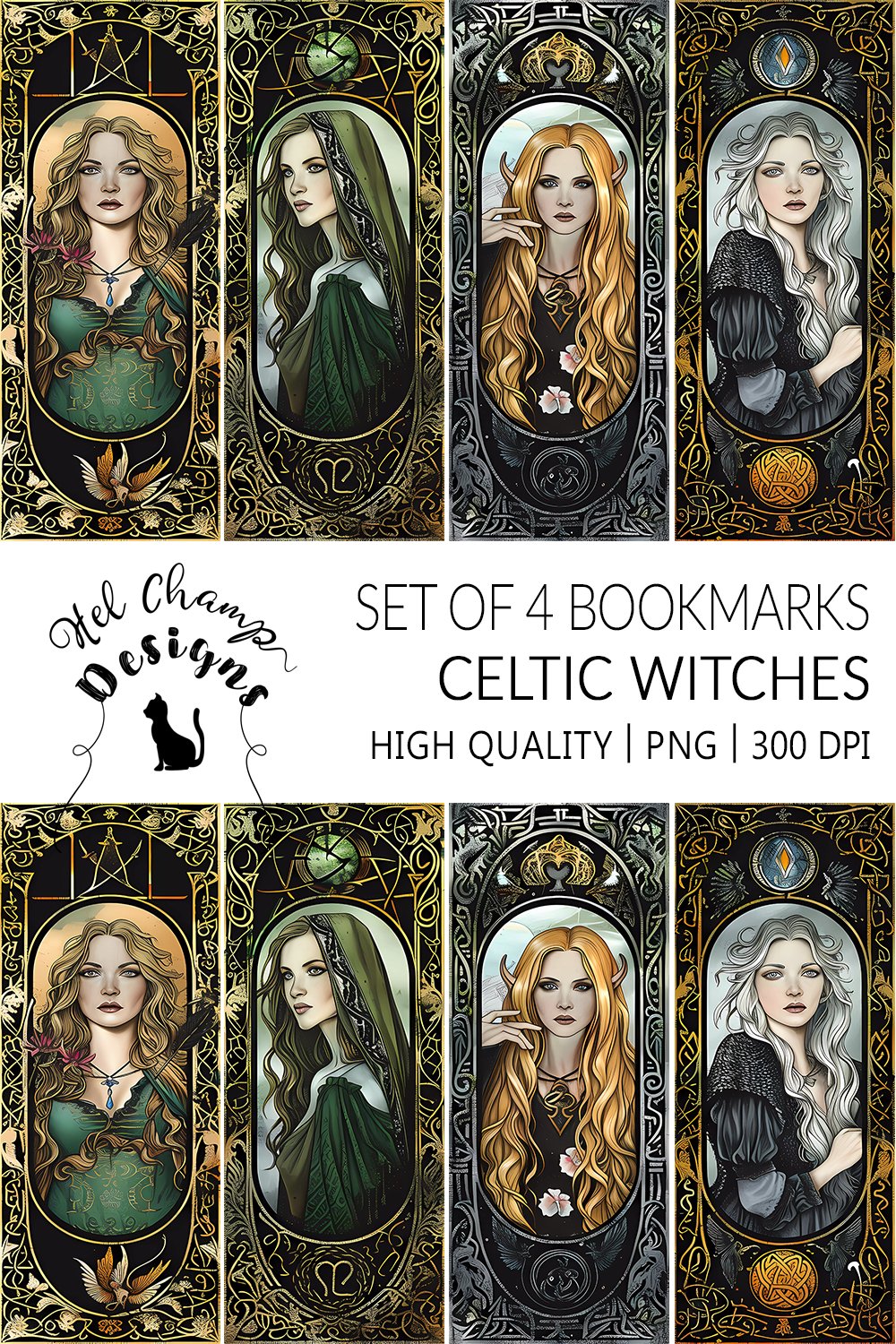 Bookmarks fantasy celtic witches sublimation