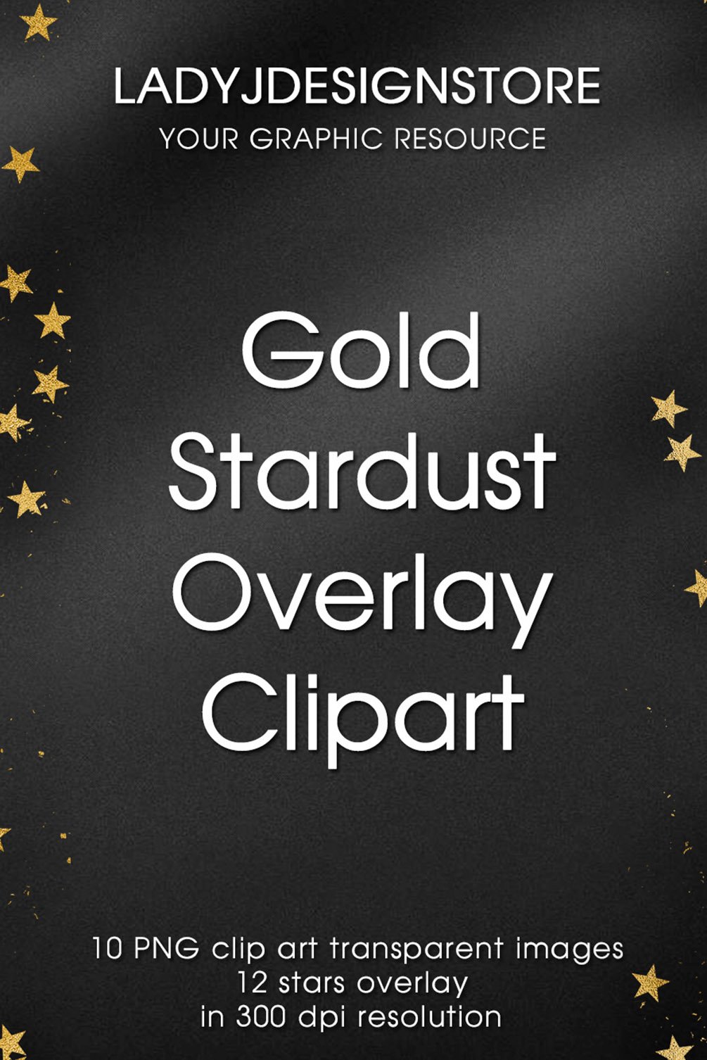 Seamless Gold Stardust Overlays