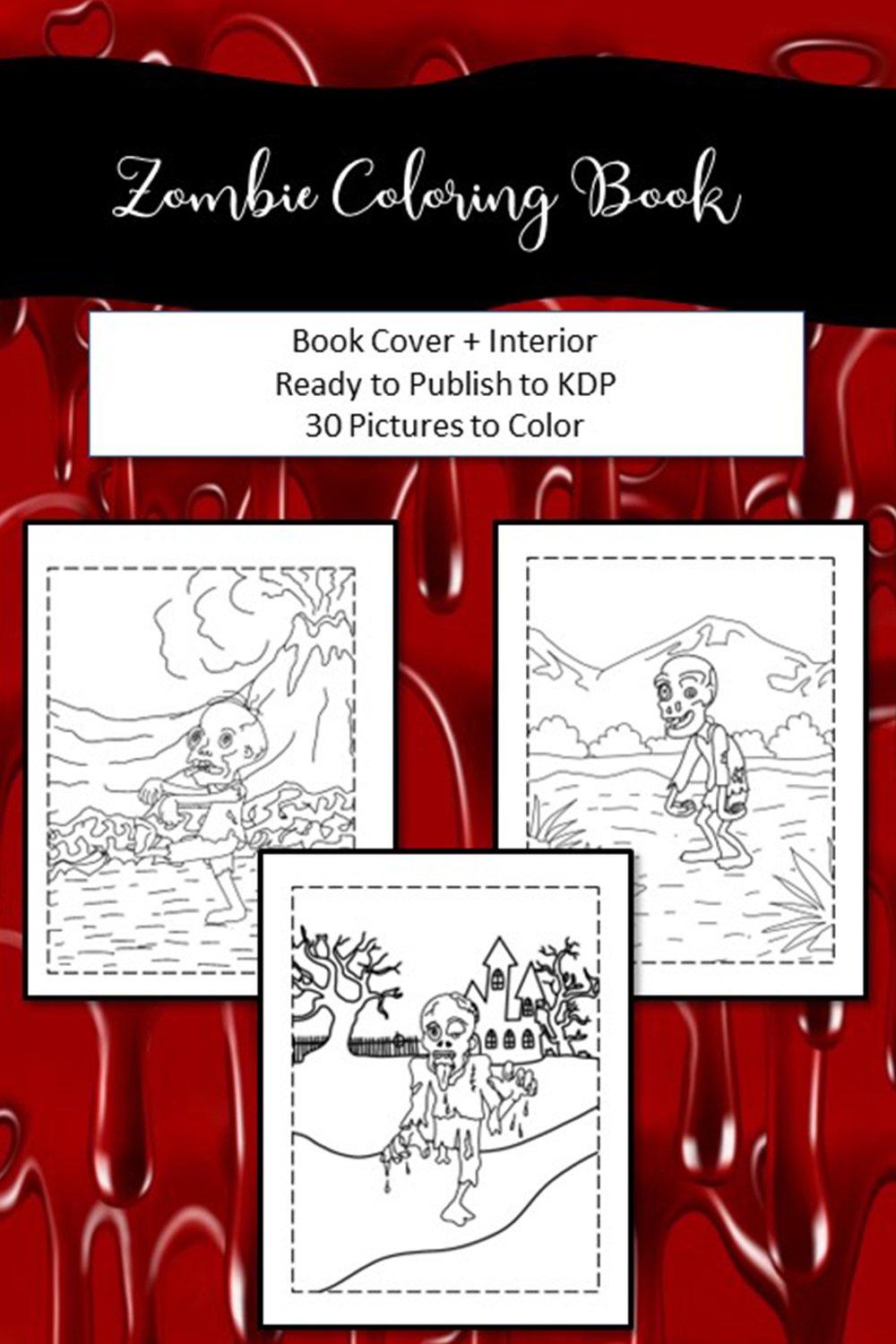 Kids Zombie Coloring Book For KDP