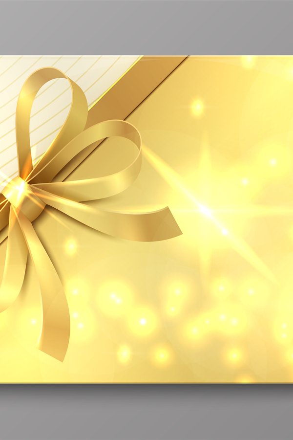 Voucher gold card. Golden ribbon certificate, (1426211)