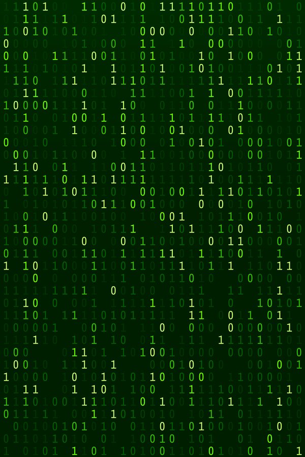 Matrix code stream. Green data codes screen, binary numbers