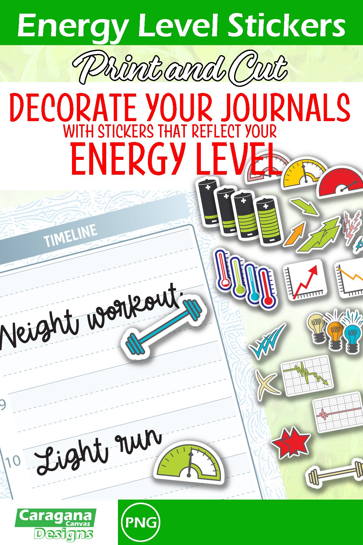 Energy Level Stickers | for journals and planners