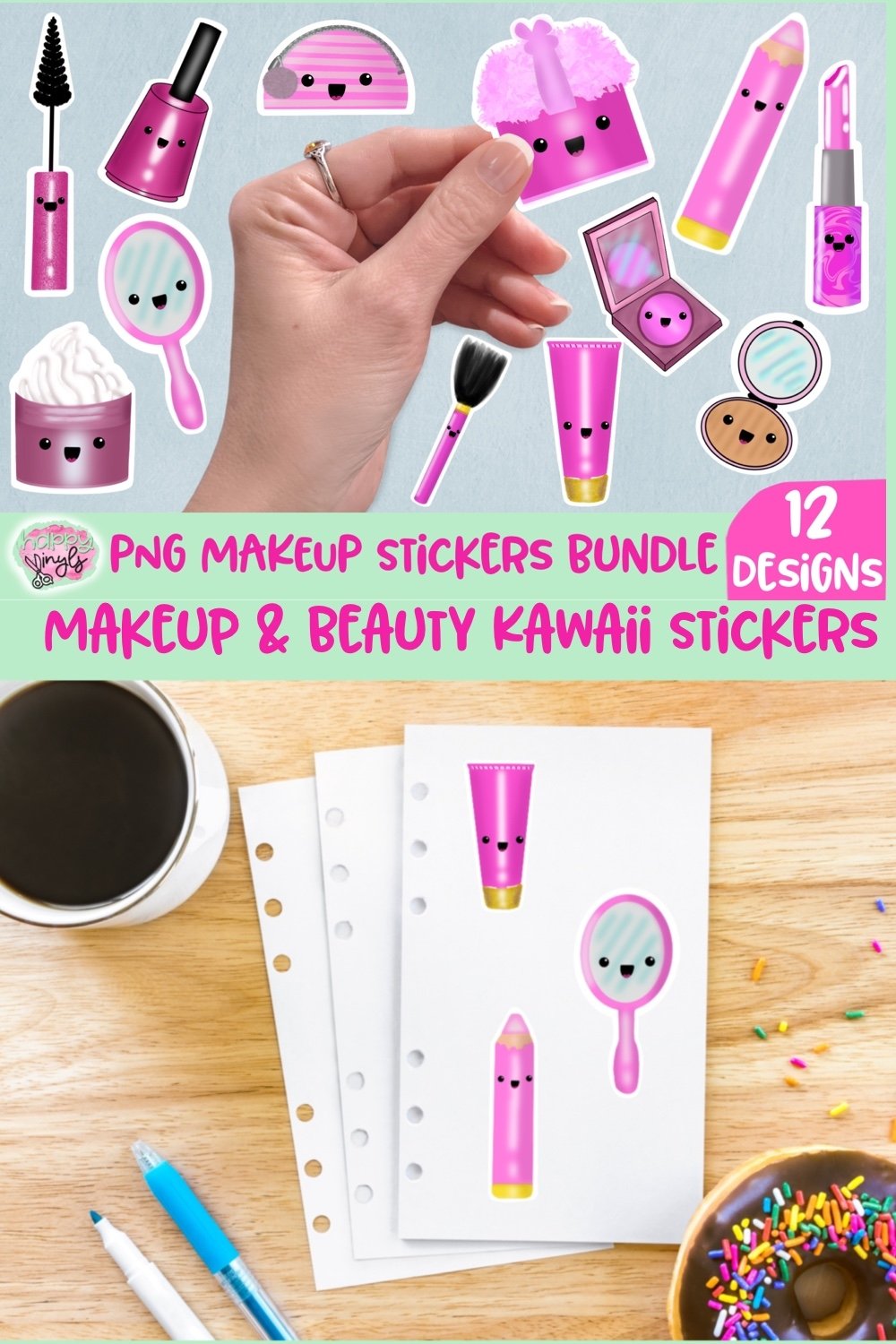 Makeup Kawaii Stickers - A Sticker Bundle