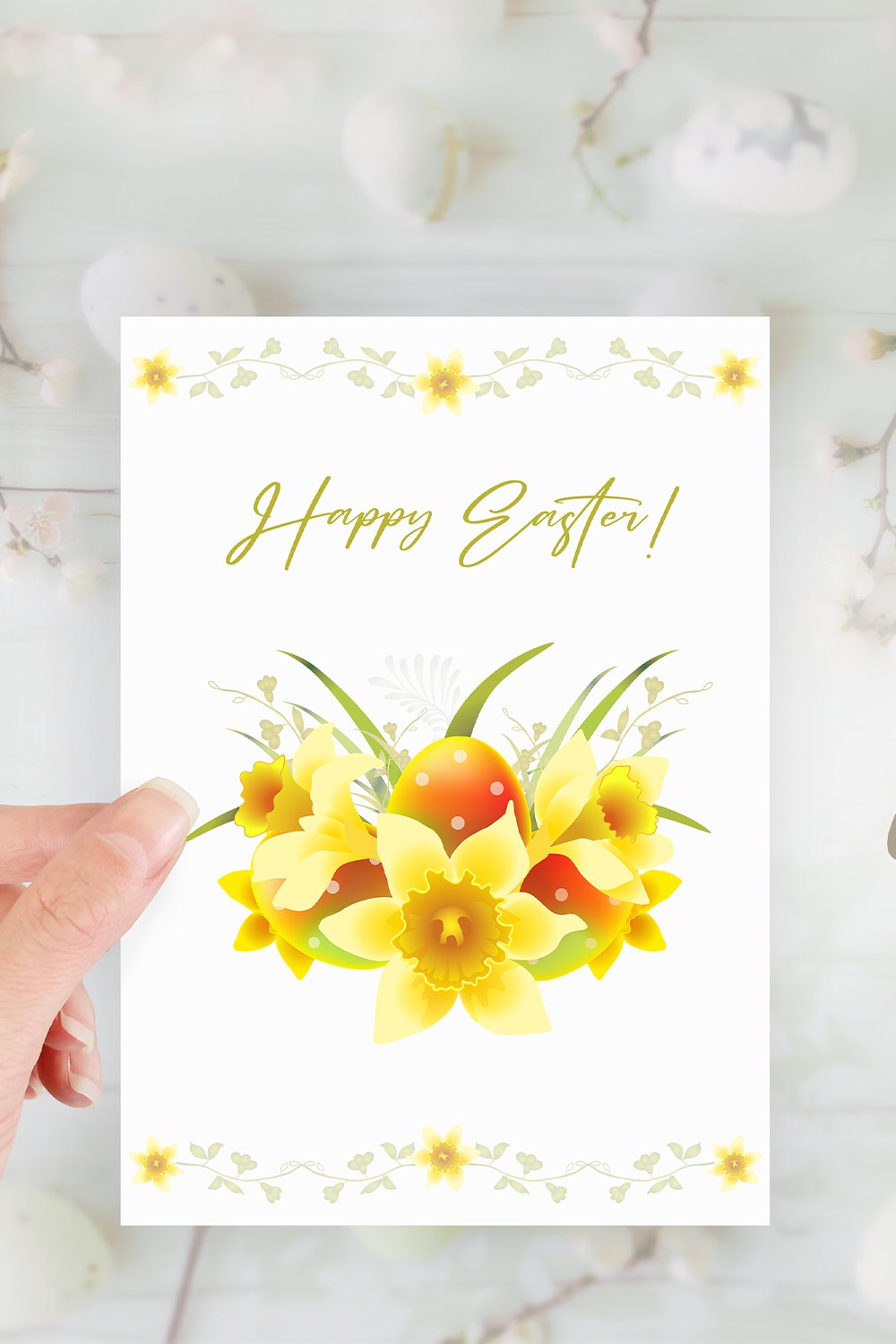 Easter Greeting Card - Daffodil Flowers