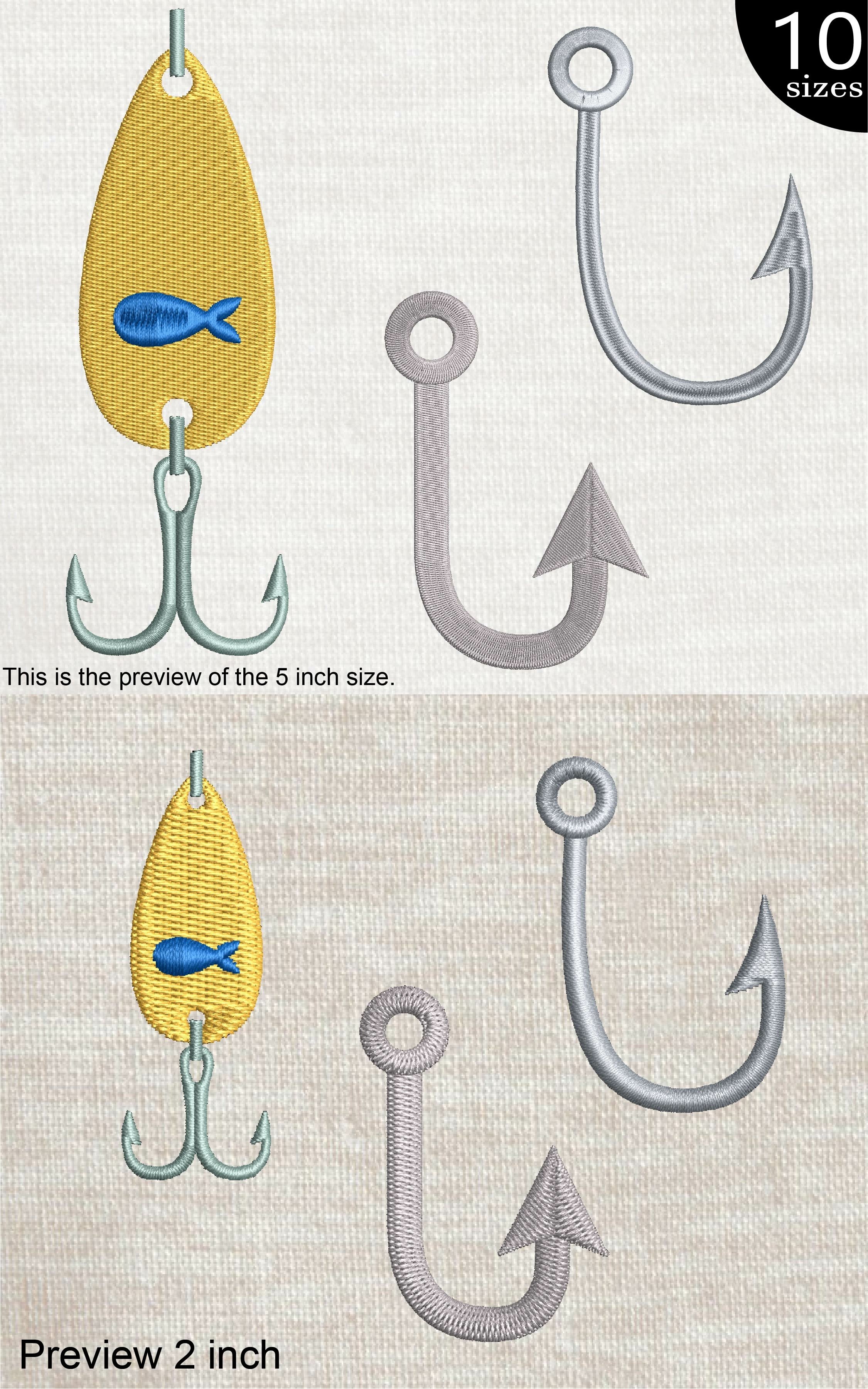 Fishing Hook - Embroidery Files - 8e
