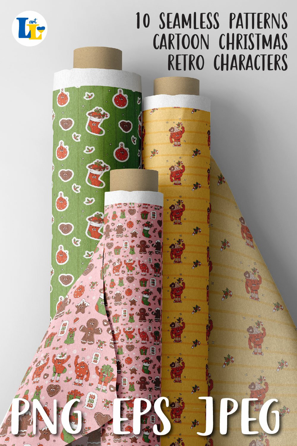 Retro Groovy Christmas Seamless Patterns | 10 Digital Bundle