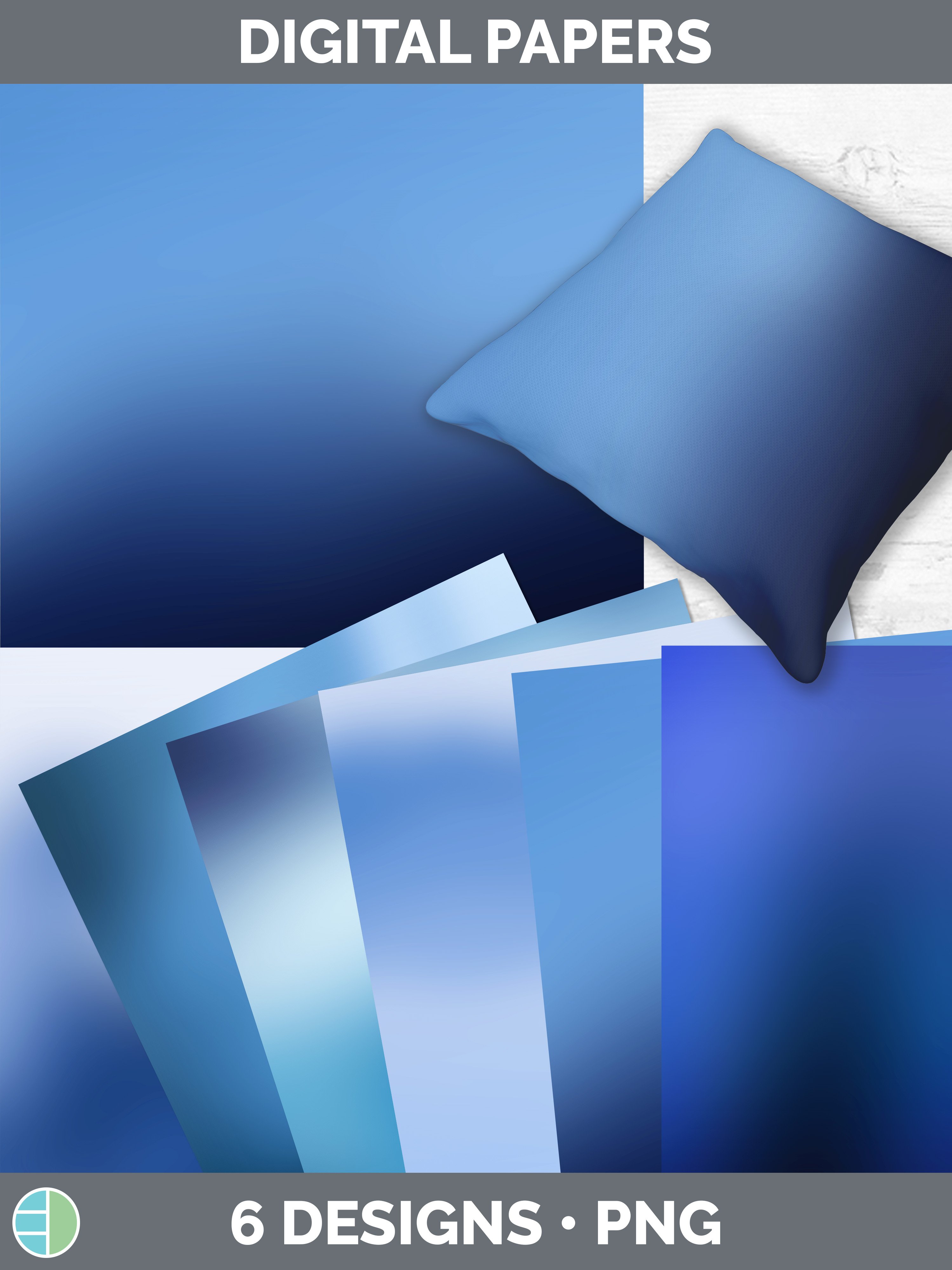 Blue Ombre Backgrounds | Digital Scrapbook Papers