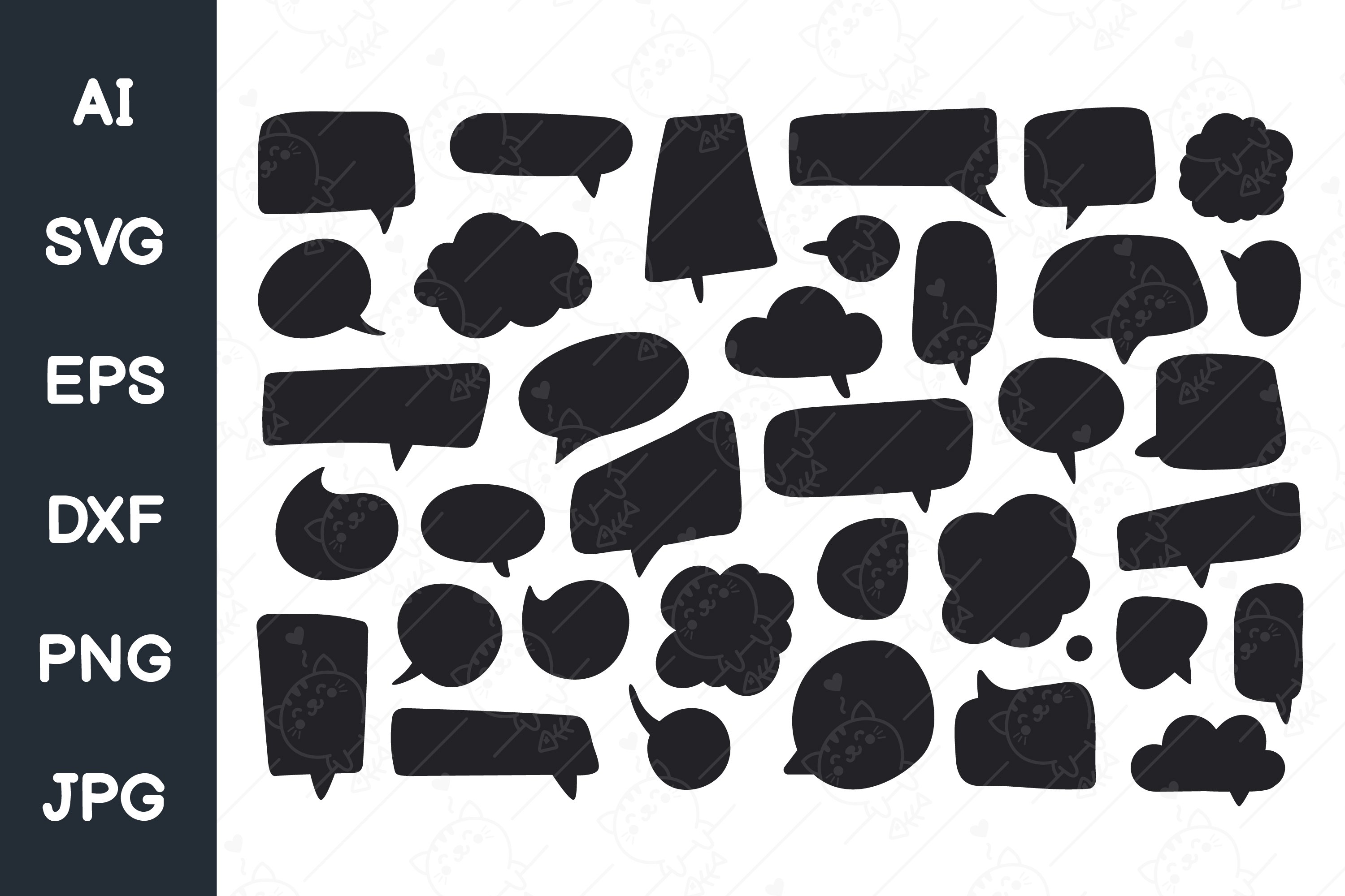 Set of speech bubble vectors. svg file for cricut.