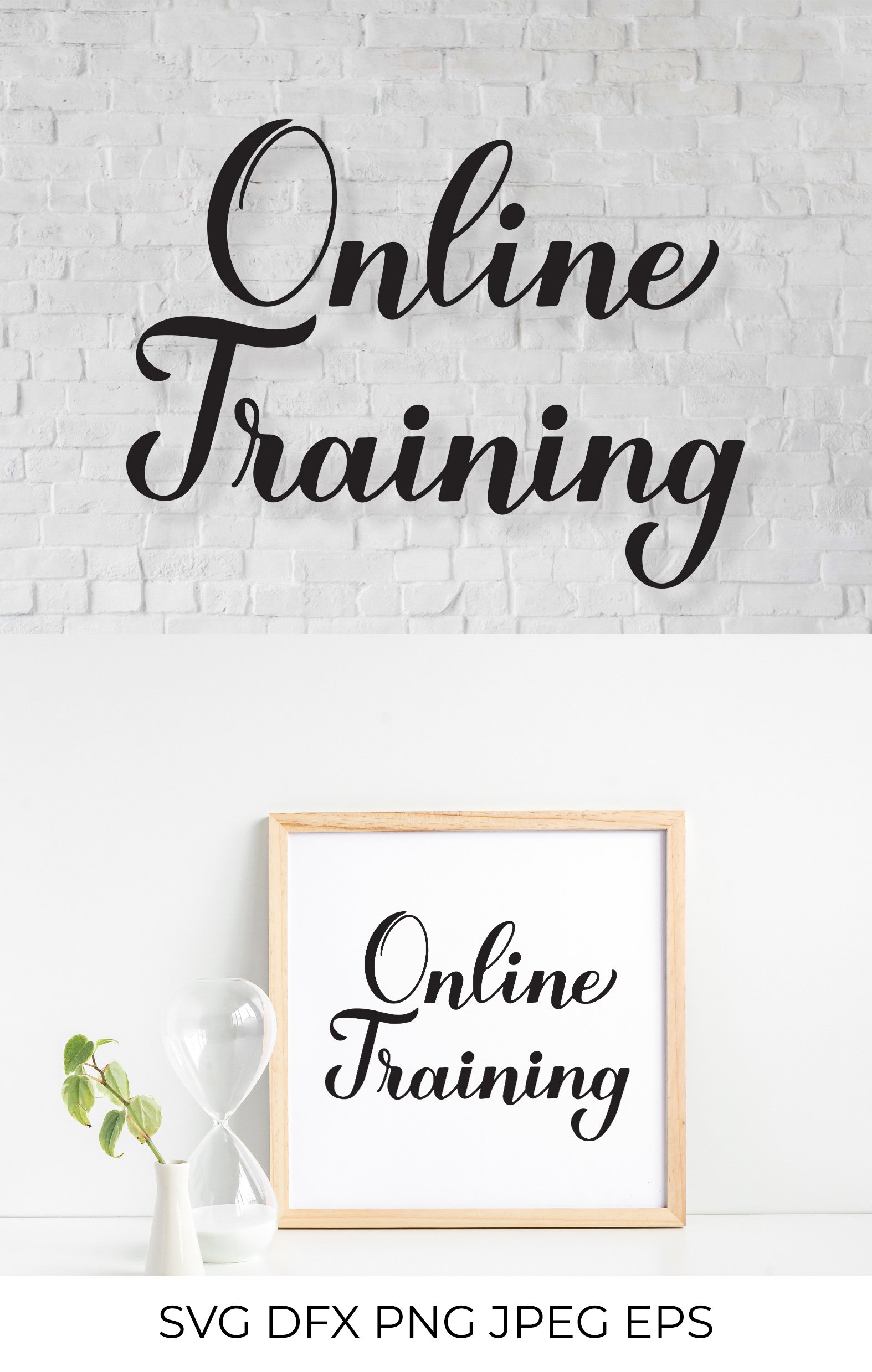 Online training calligraphy lettering SVG, PNG, vector EPS 1