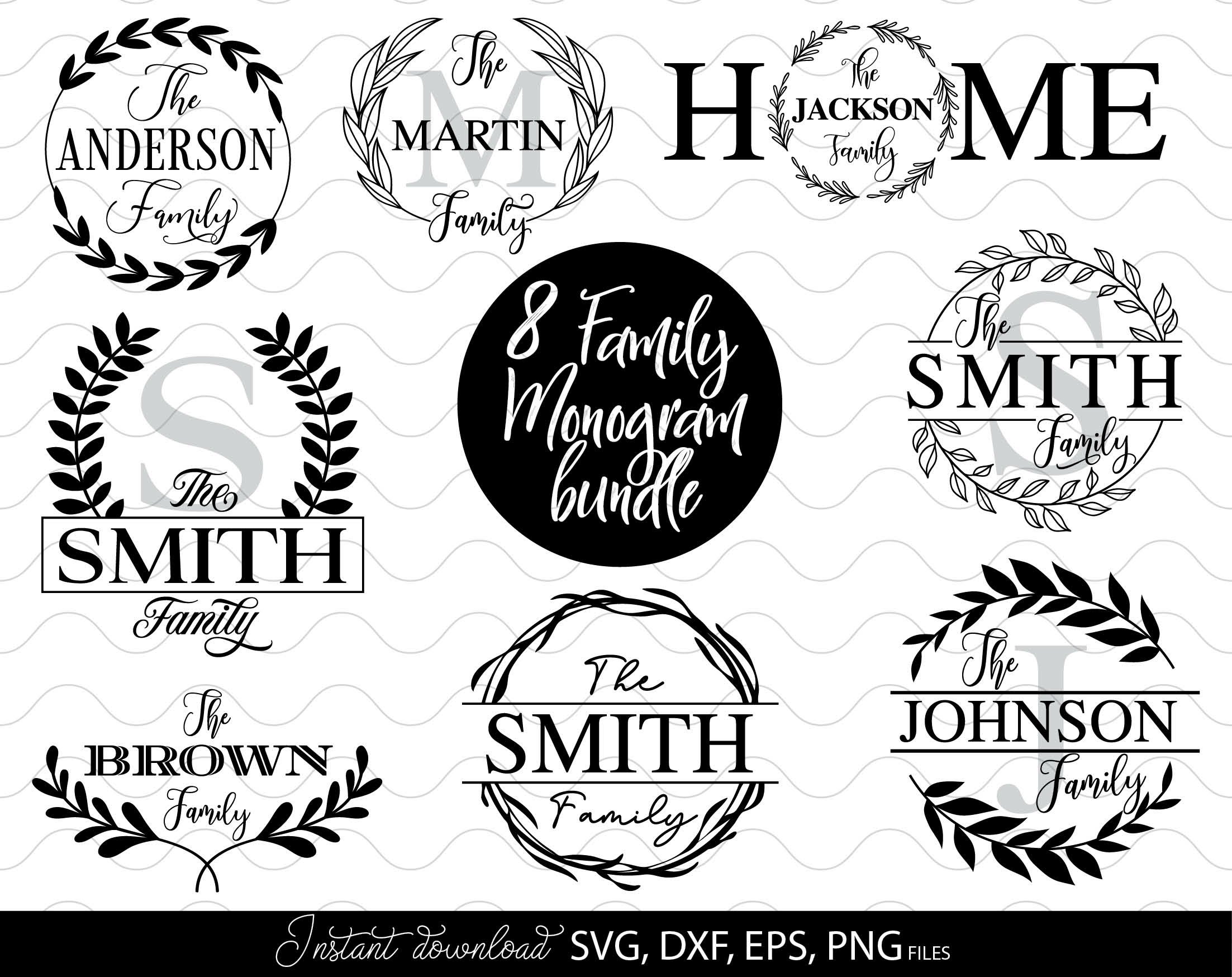 Monogram SVG Bundle, Family Monogram SVG, Monogram Font SVG