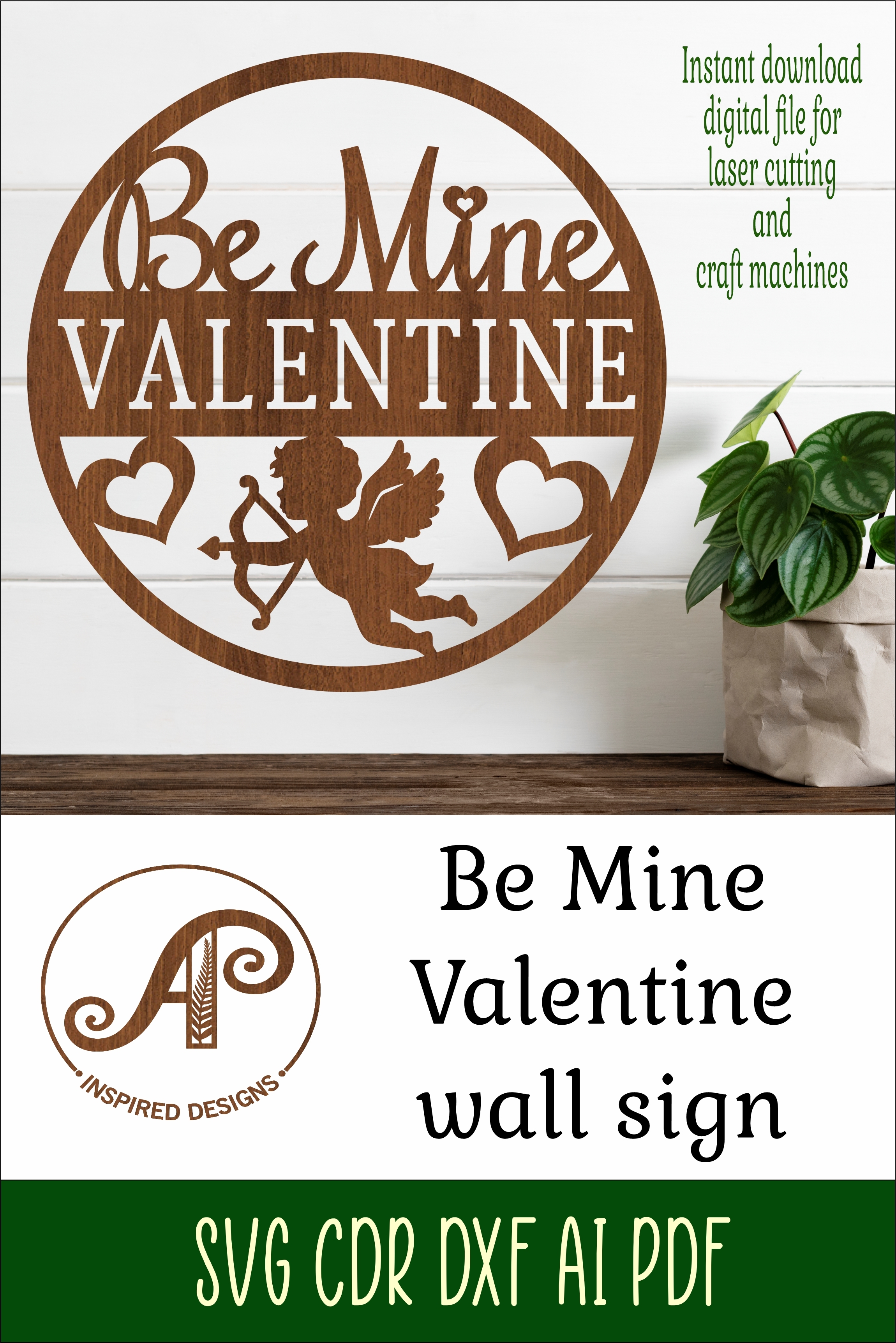 Be mine Valentine wall sign, SVG file.