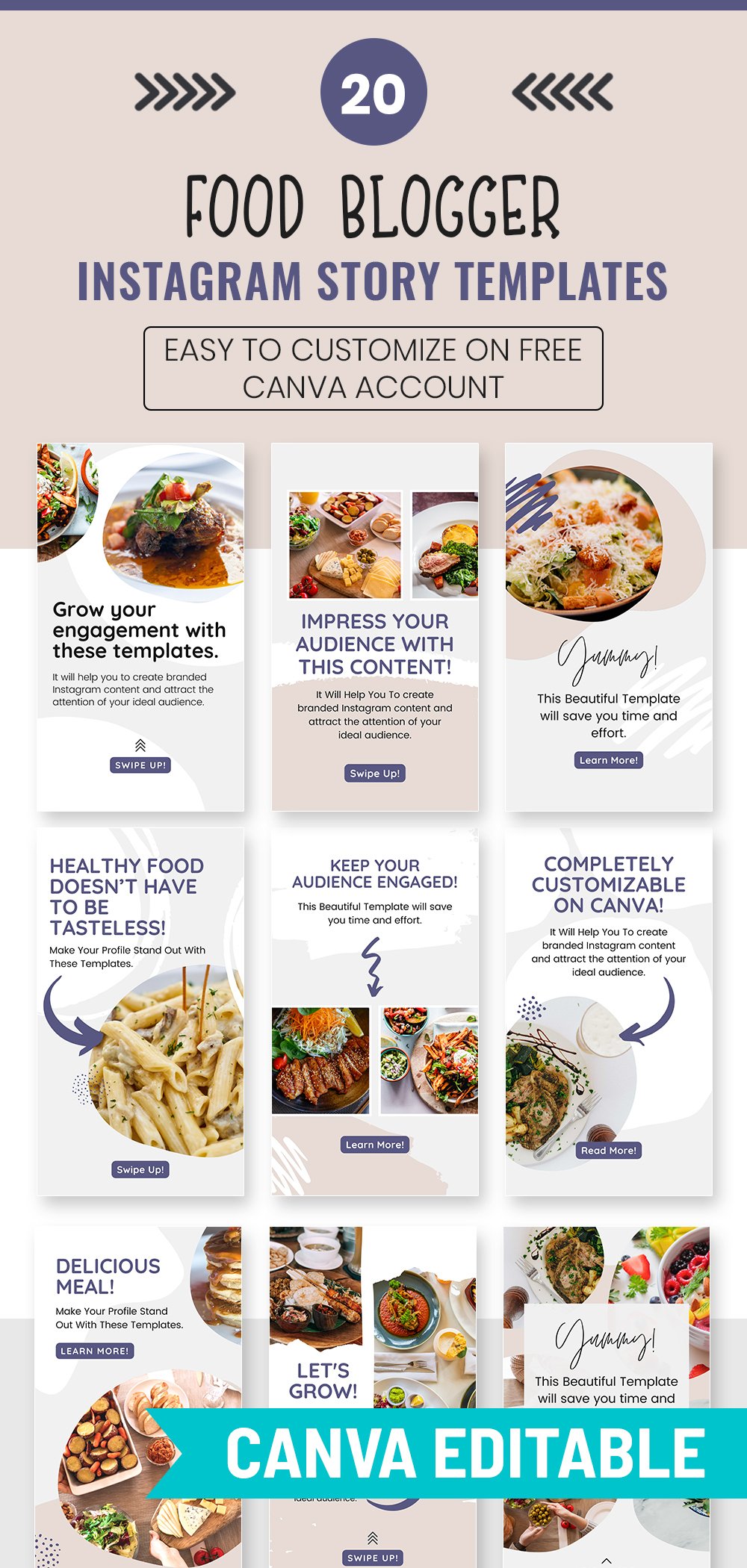 Food Instagram Story | Foodie Blogger Canva Template