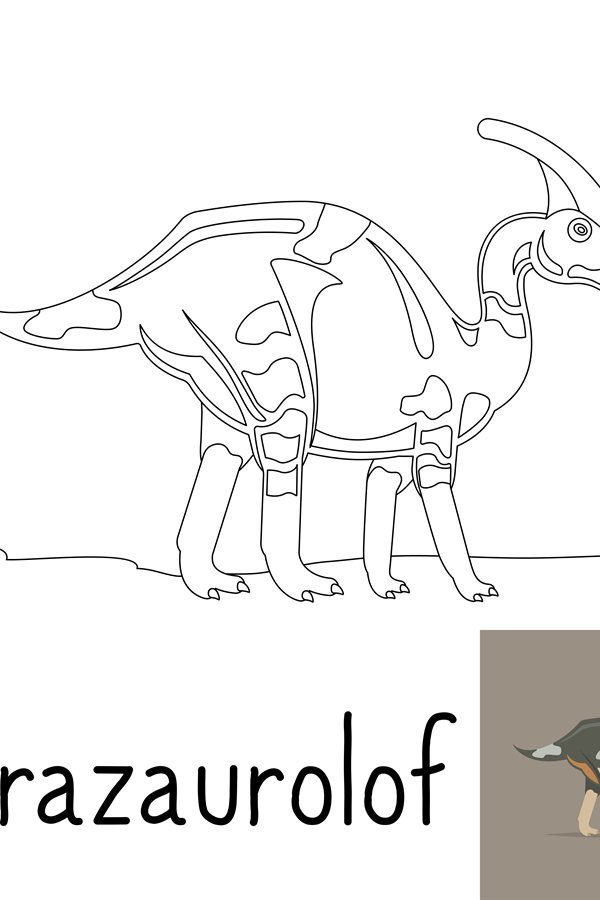Coloring page for kids with Parazaurolof