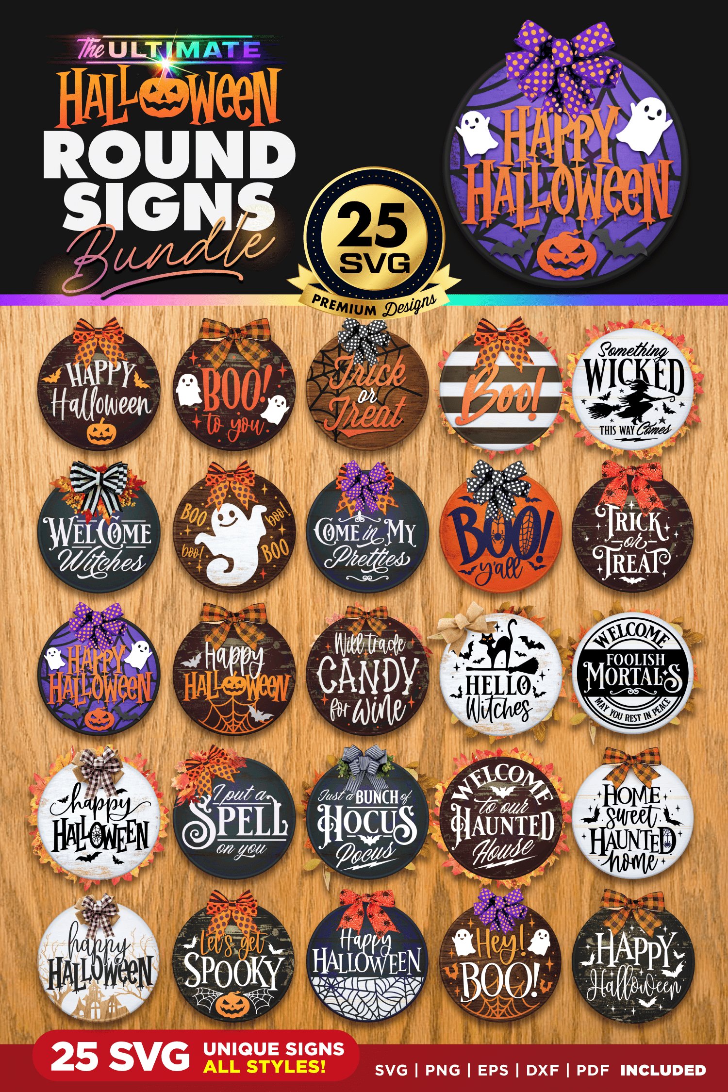 Halloween Round Signs Bundle