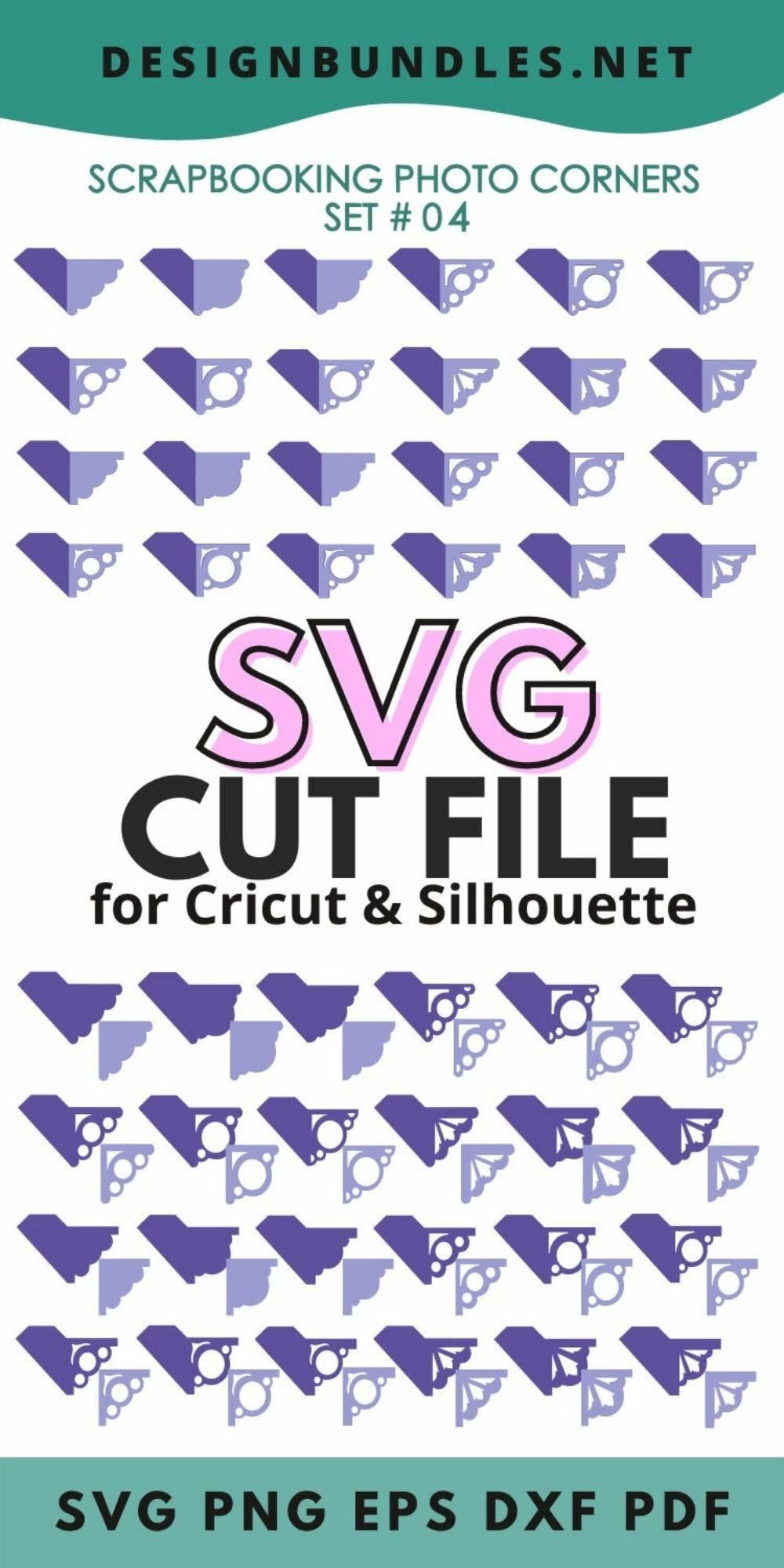 PHOTO CORNERS BUNDLE #04 SVG Cut File SCRAPBOOKING PAPER