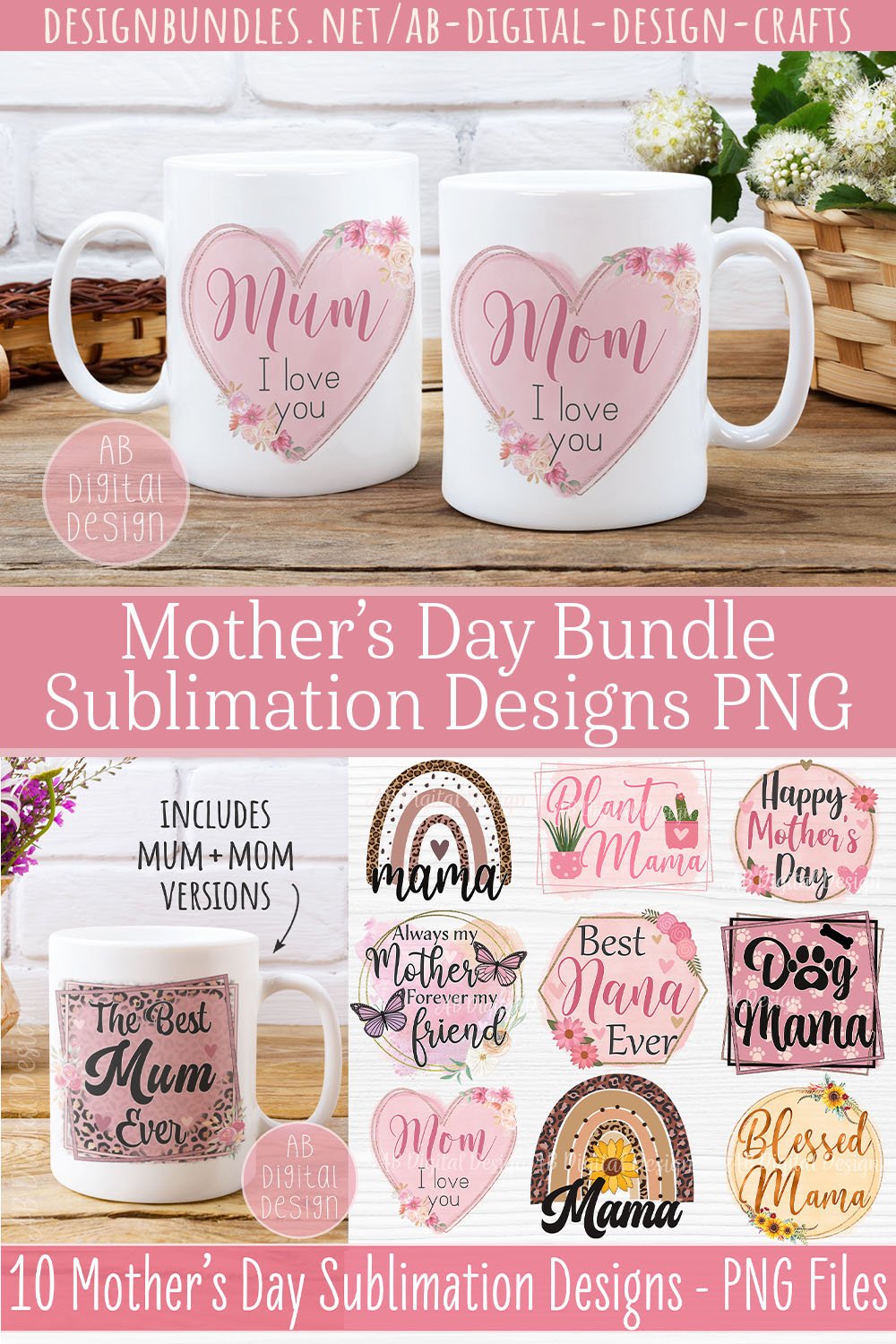 Mother's Day Sublimation Design Bundle