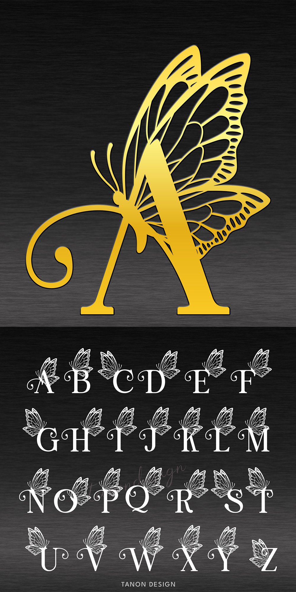 Butterfly Logo Monogram fonts, Decorative fonts, Display