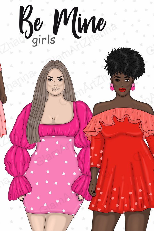 Be Mine Clipart | Valentines Day Girls Clipart