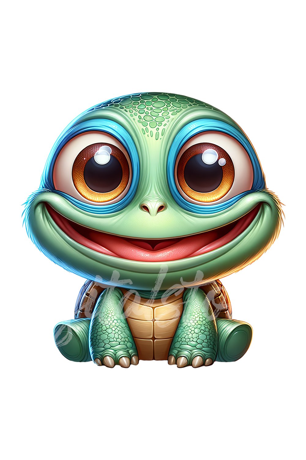 Funny Quirky Turtle Clipart Sublimation PNG (3589743)