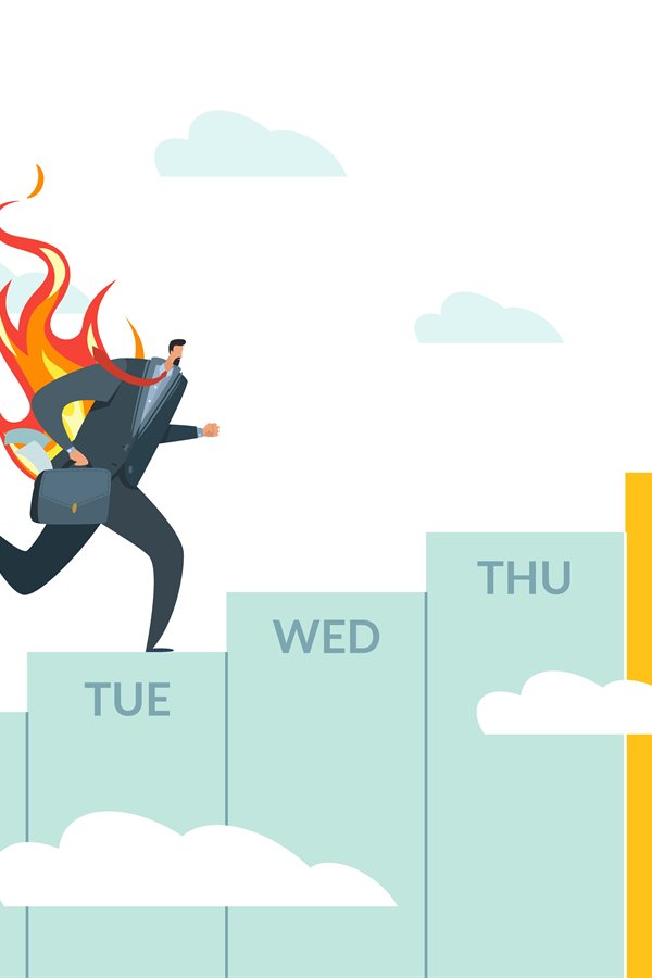 Working week and weekend plans. Calendar weekly chart with b