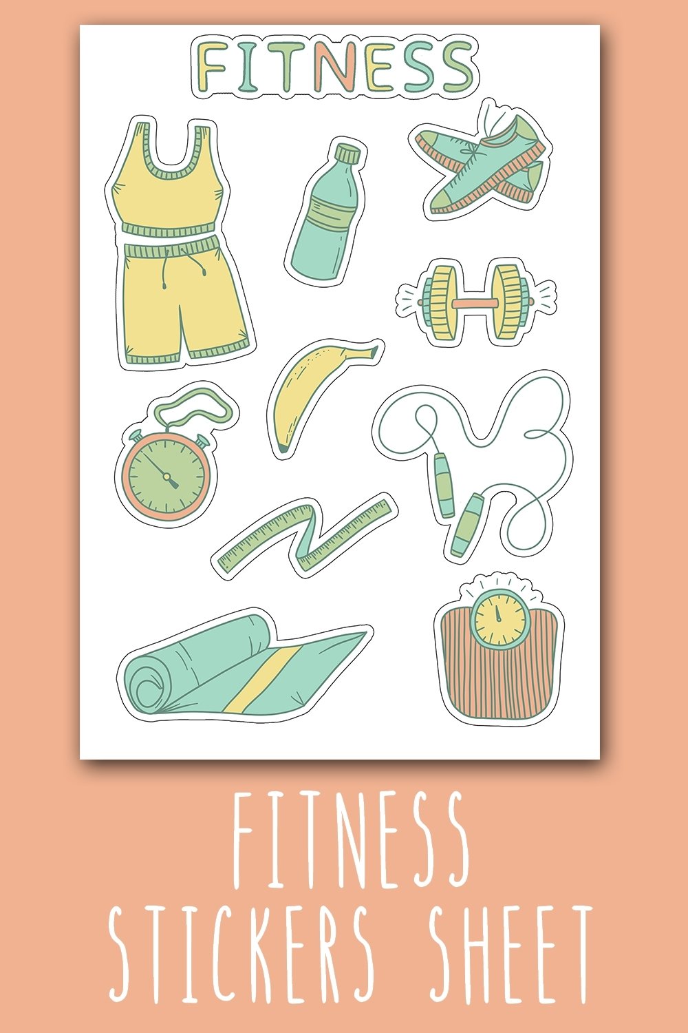 Fitness stickers sheet