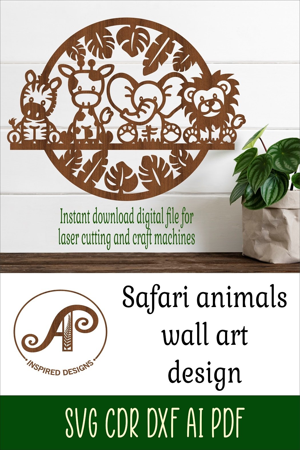 Safari animal wall art sign, SVG file. vector file