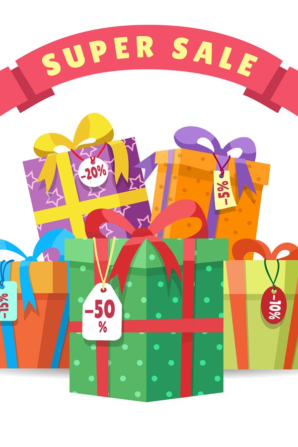 Sale present boxes big pile