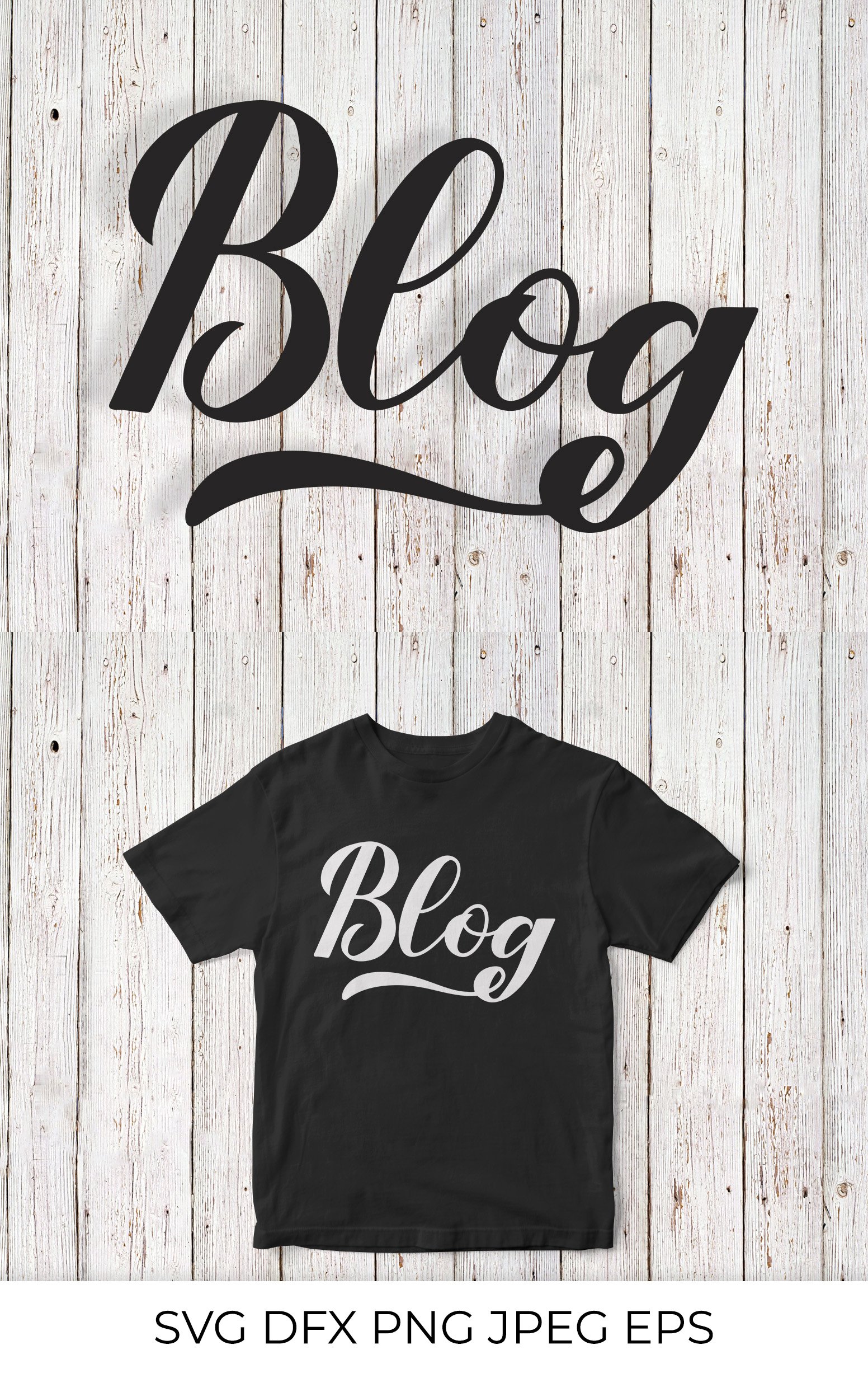 Blog calligraphy hand lettering SVG cut file, PNG