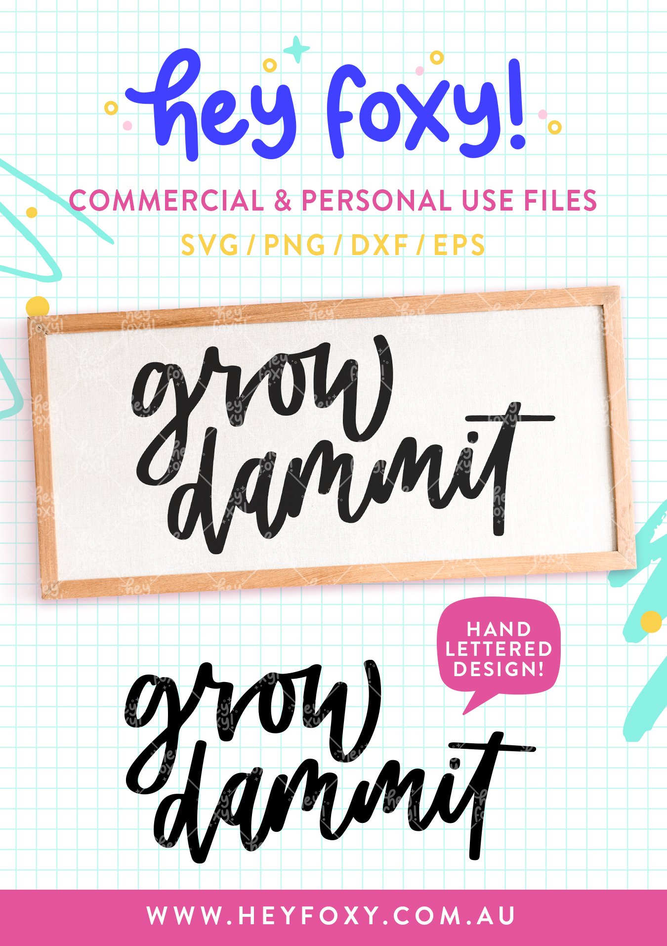 Grow Dammit SVG - Funny Cactus Plant SVG - Herbs SVG