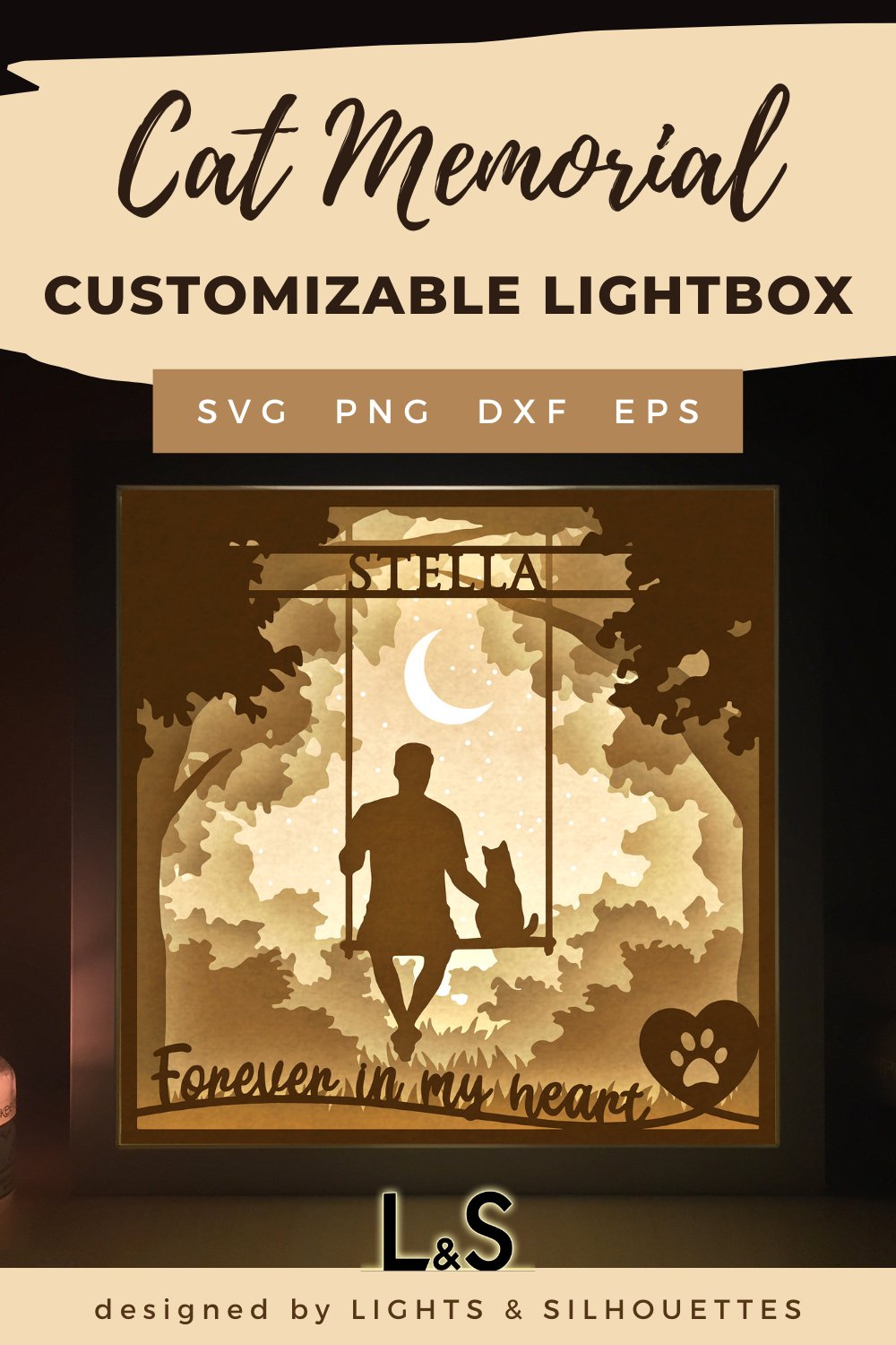 Cat Shadow Box | Layered Laser Cut Files