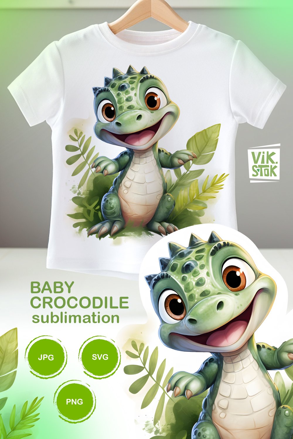 Baby crocodile sublimation PNG