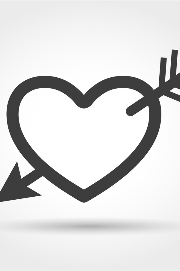 Heart with arrow icon