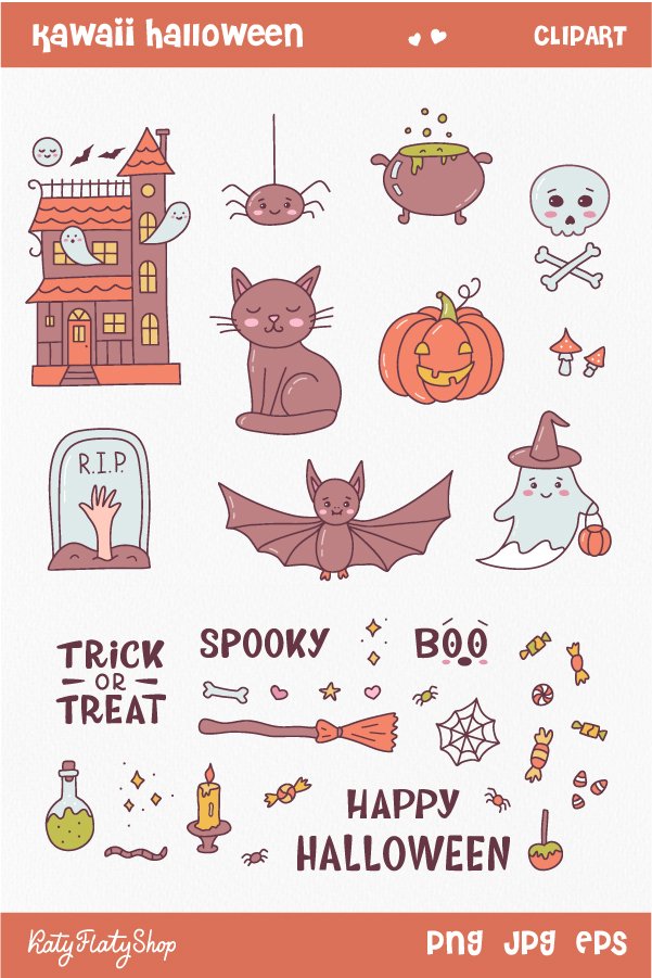 Kawaii Halloween clipart (1625185)