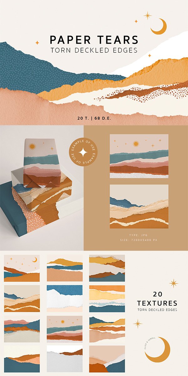 Torn Deckled Paper Edges