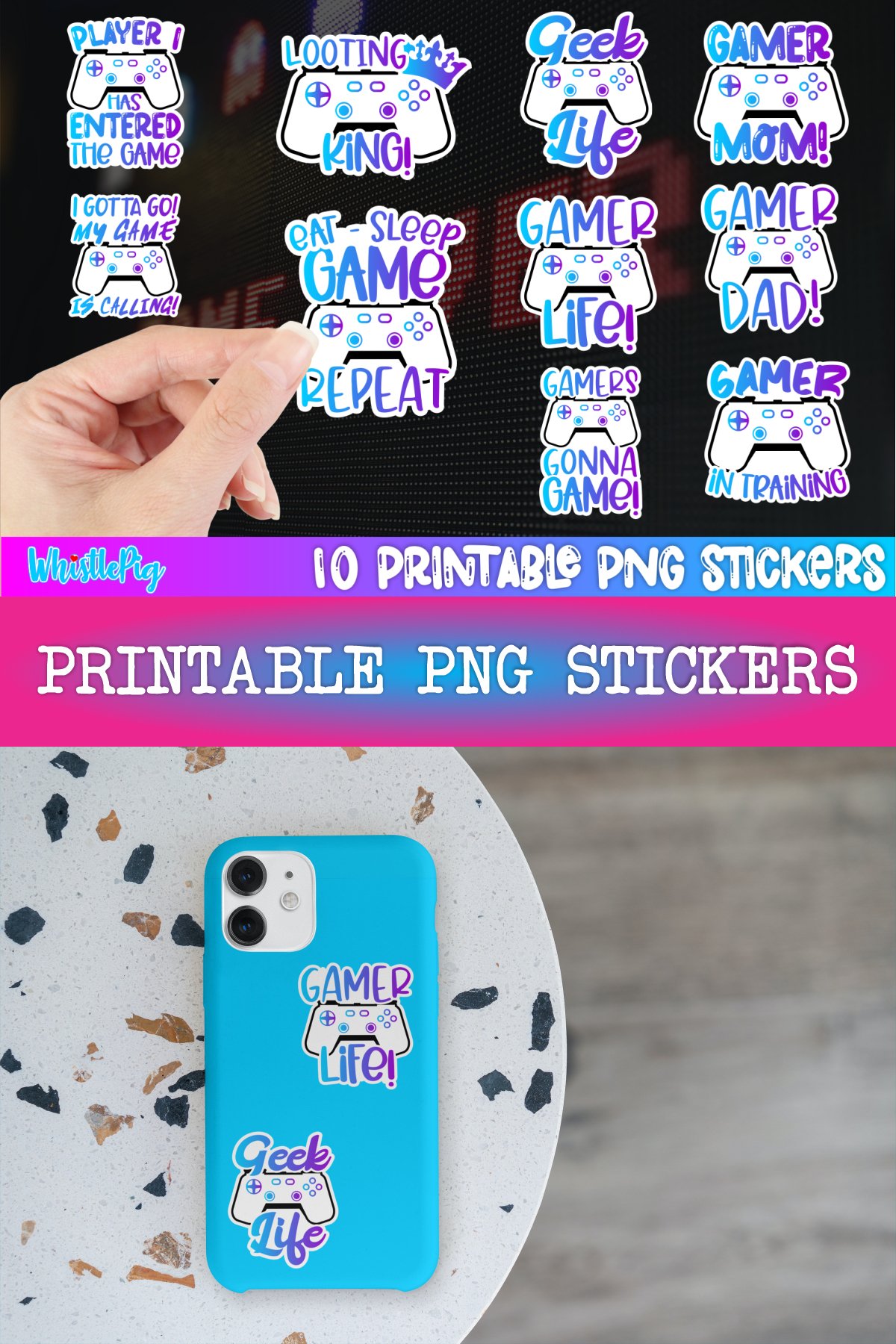 Video Game Printable Sticker Bundle Sticker Bundle Gaming