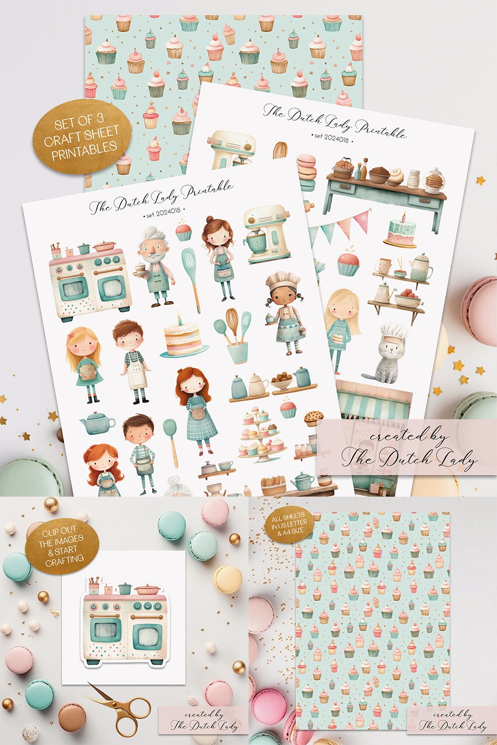 Cute Bakery Craft Sheet Set