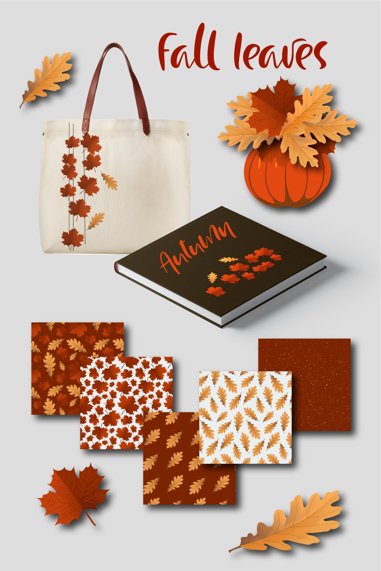 Fall leaves SVG. Bundle. Autumn Digital paper