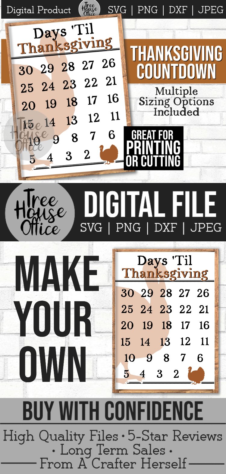 Thanksgiving Countdown SVG, Days Til Thanksgiving Cut File