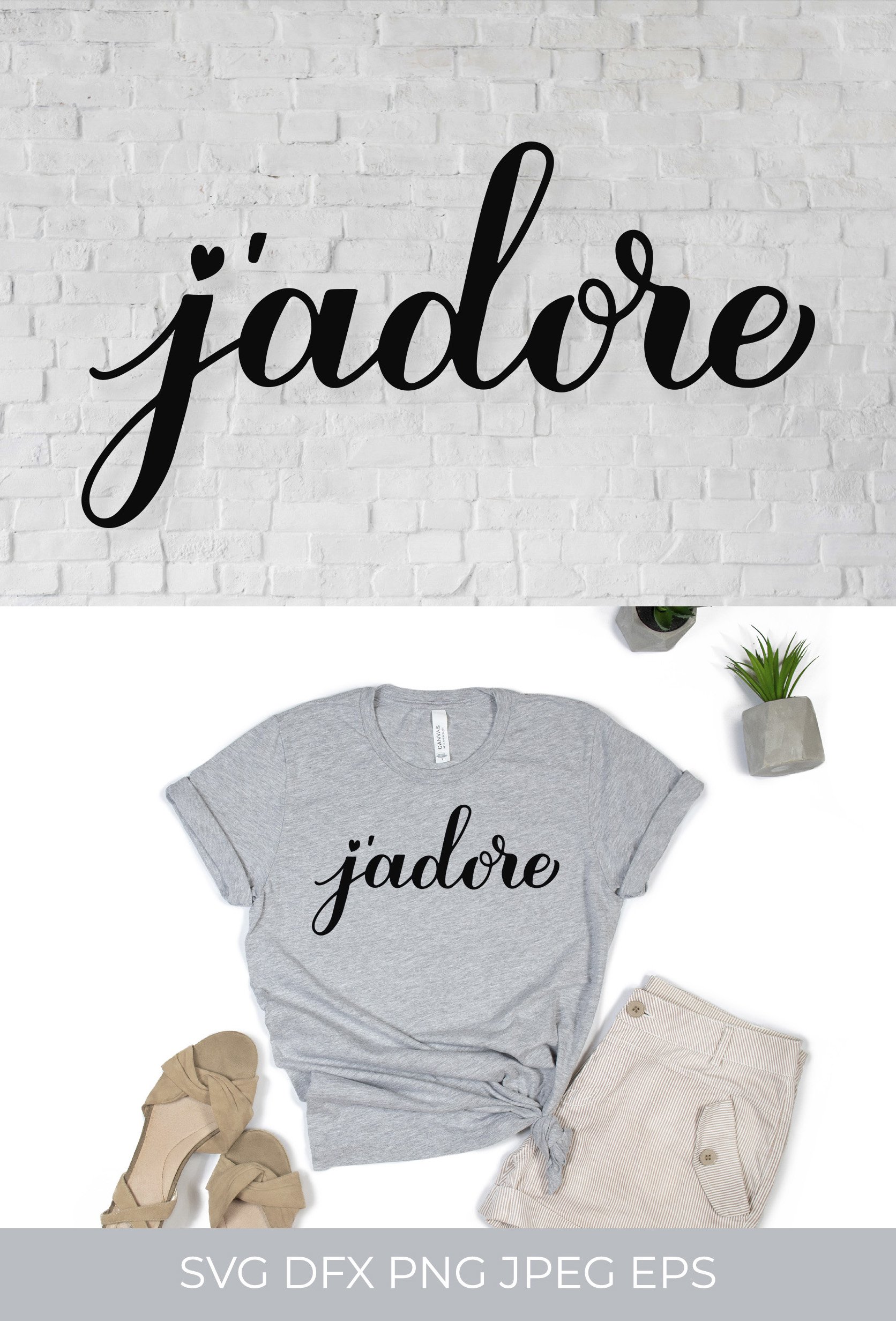 J'adore calligraphy. I adore hand lettering in French SVG