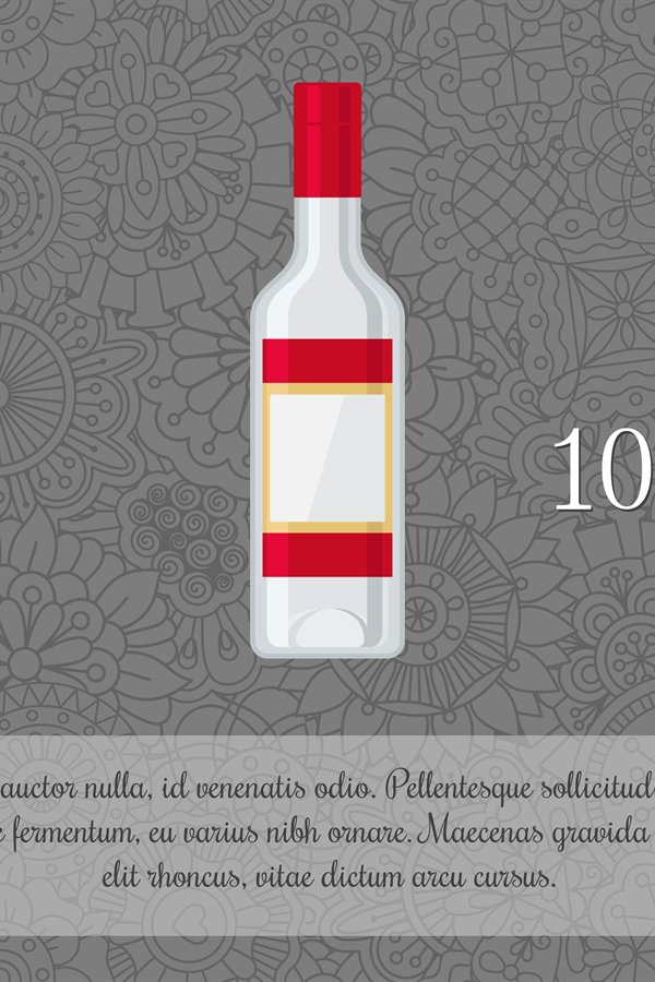 Vodka alcoholic beverage card template