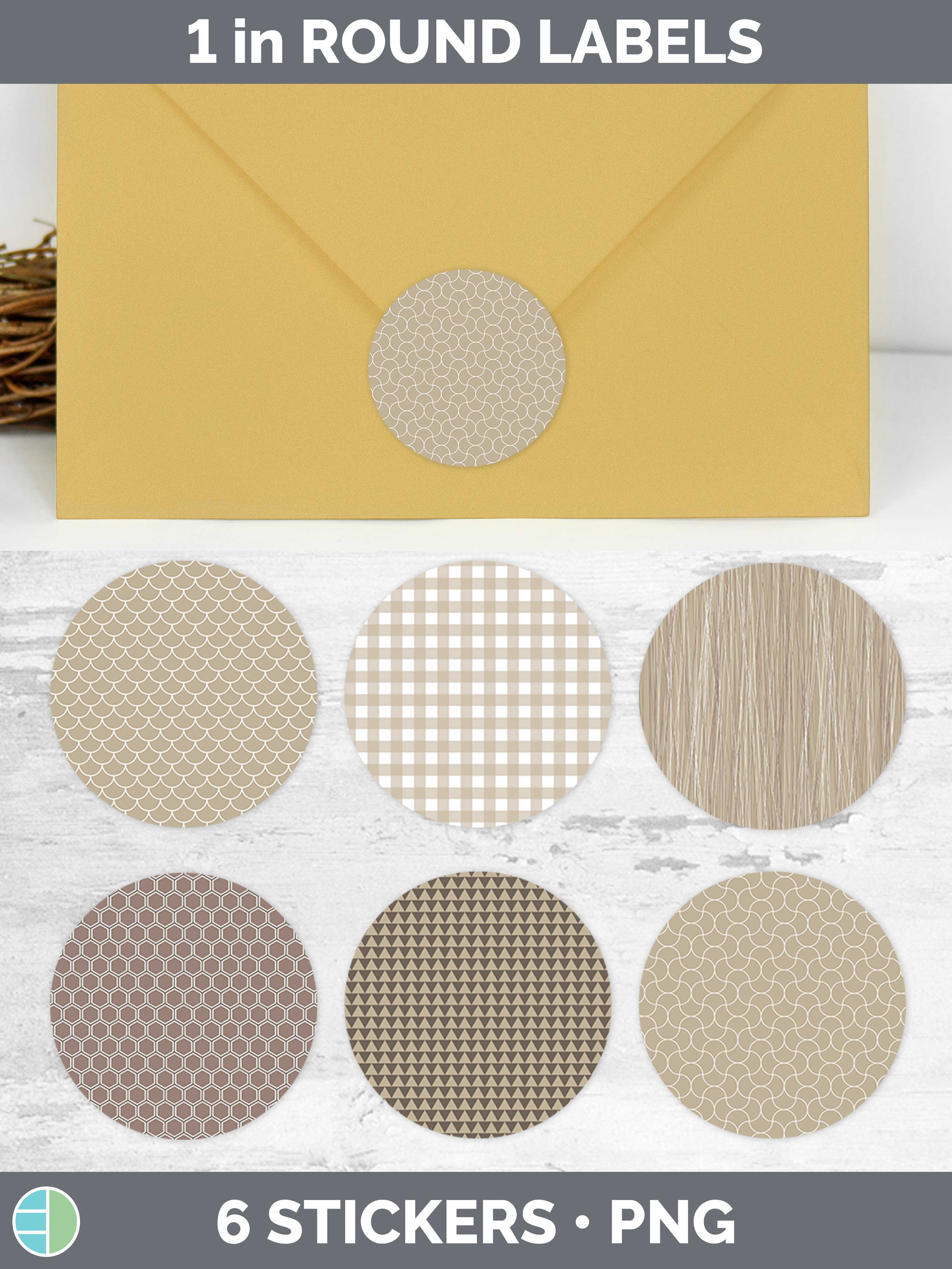 Tan Stickers | Sticker 1in Round Labels PNG Designs