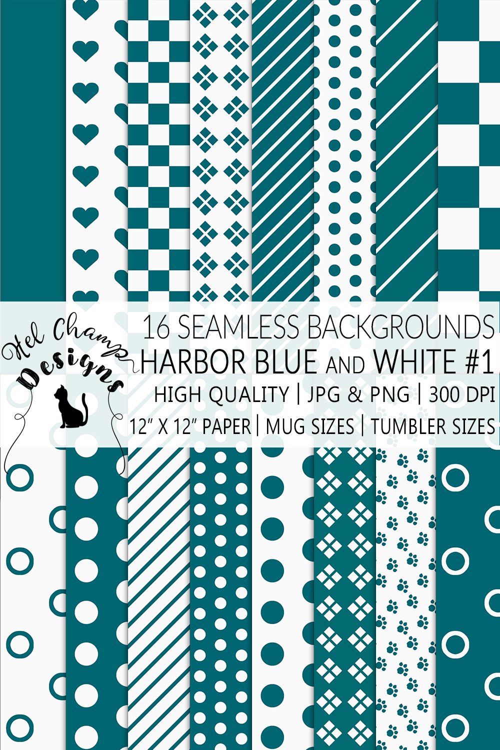 Harbor Blue & White Collection #1 | Patterns | Sublimation