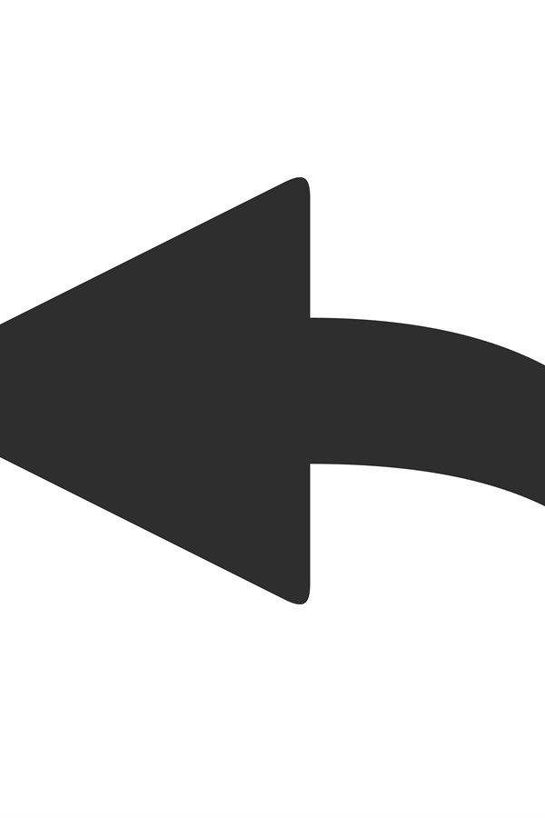 Curved back arrow. Left pointer icon, curve cursor vector sy